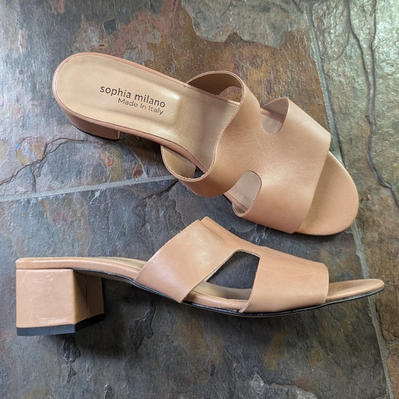 Sophia Milano | Shoes | Sophia Milano Italian Leather Sandals Slides ...
